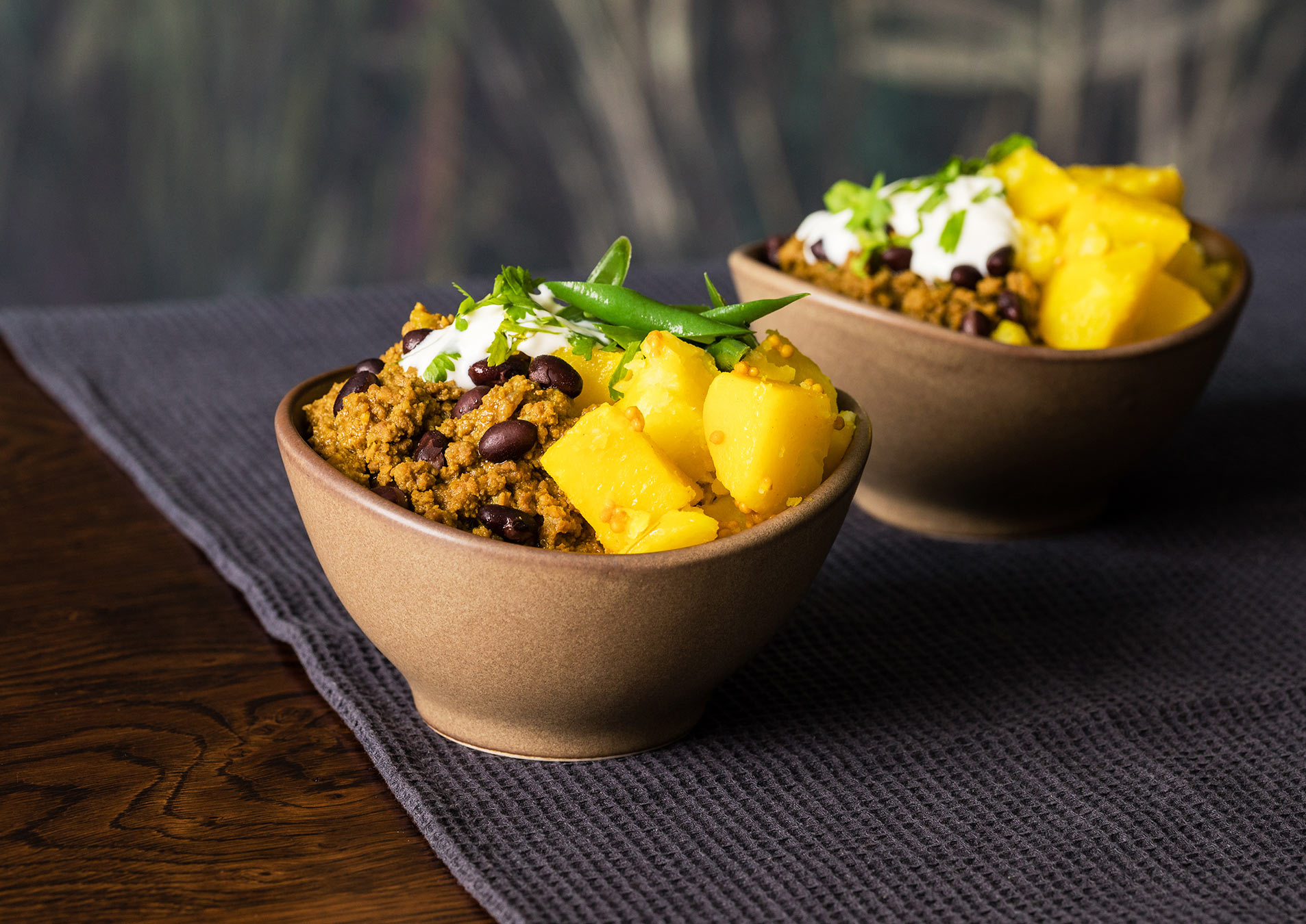Curry Mince w Buttery Turmeric Potato & Black Beans Recipe | Westgold AU