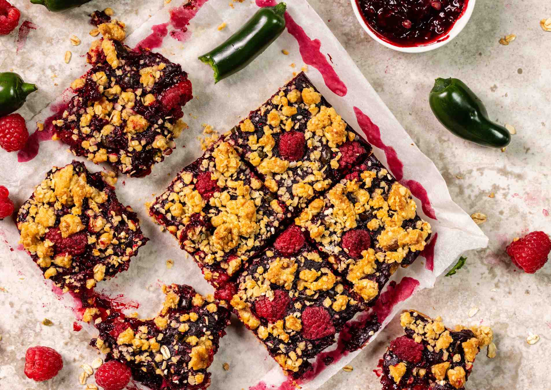 Raspberry and Jalapeño Crumble Bars | Westgold NZ