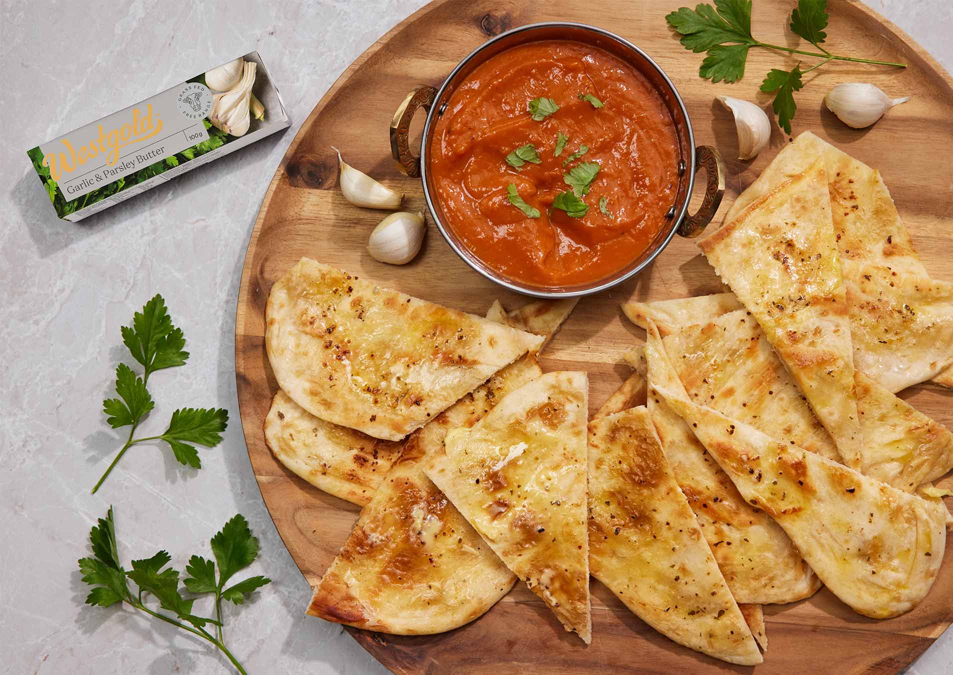 Naan Bread With Garlic & Parsley Butter Recipe | Westgold NZ