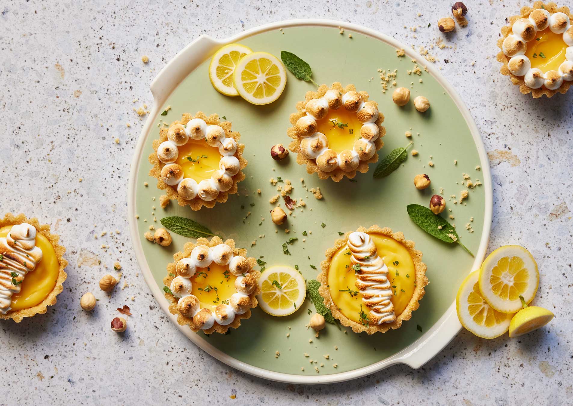 Lemon Meringue, Sage and Hazelnut Tartlets Recipe | Westgold NZ